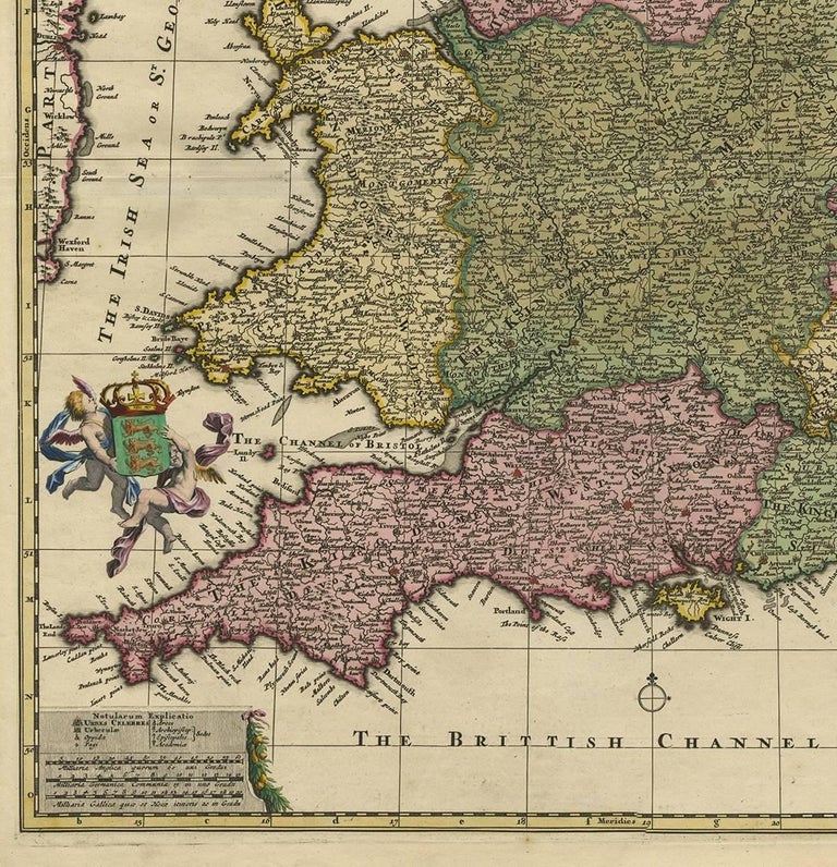 Antique Map of England by N. Visscher II, 1694 at 1stDibs