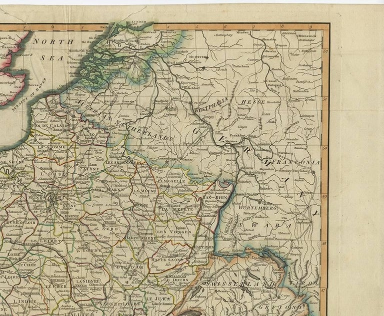 Antique Map of France by Laurie and Whittle, 1795 at 1stDibs