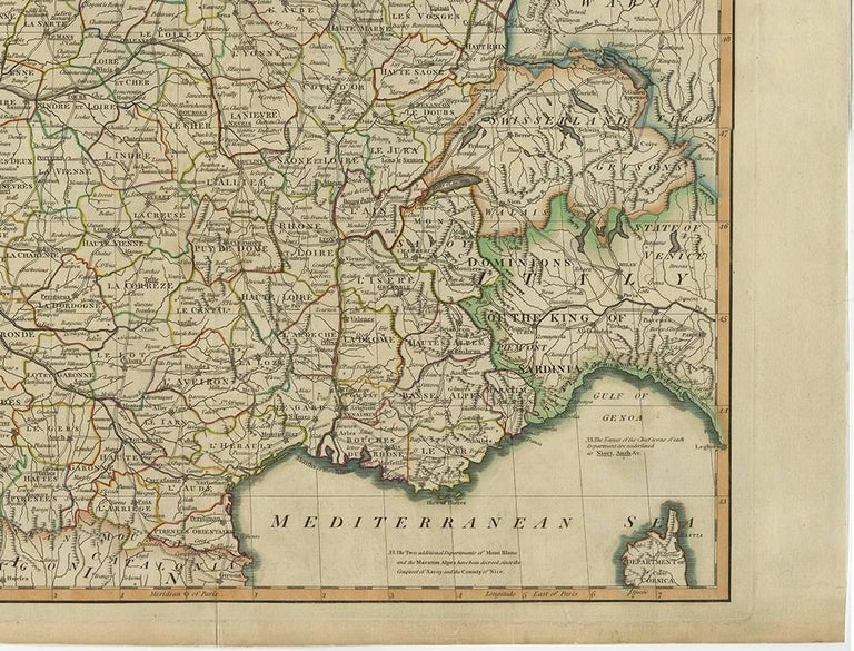 Antique Map of France by Laurie and Whittle, 1795 at 1stDibs