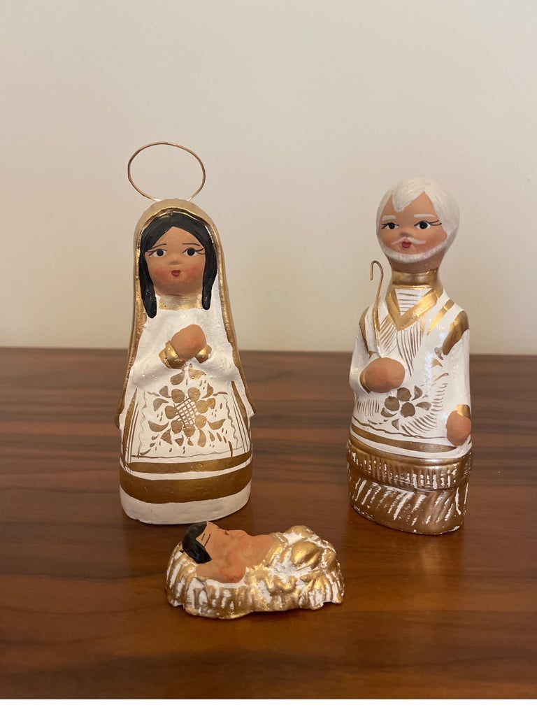 Mexican Nativity Set Folk Art Ceramic Christmas Decoration Pottery ...
