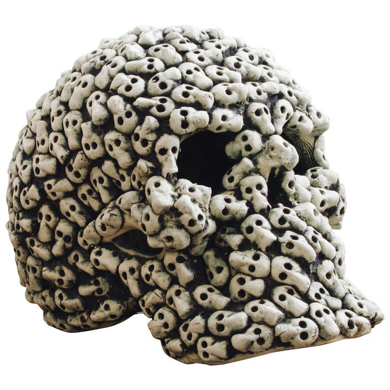 Mexican Ceramic Skull Sculpture Handcrafted Contemporary Art, Edition 2 ...