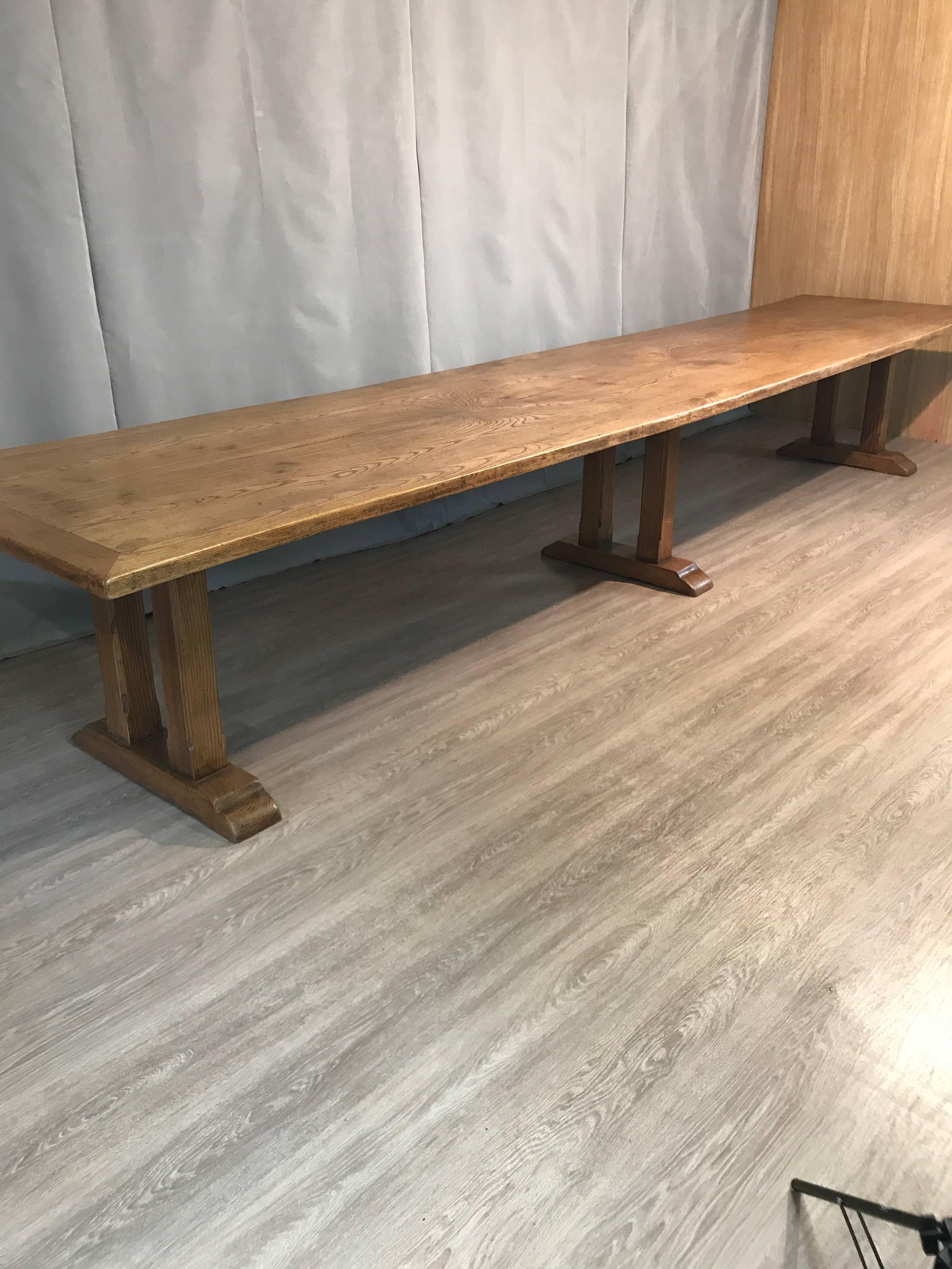 Exceptional Elm Refectory Table at 1stDibs