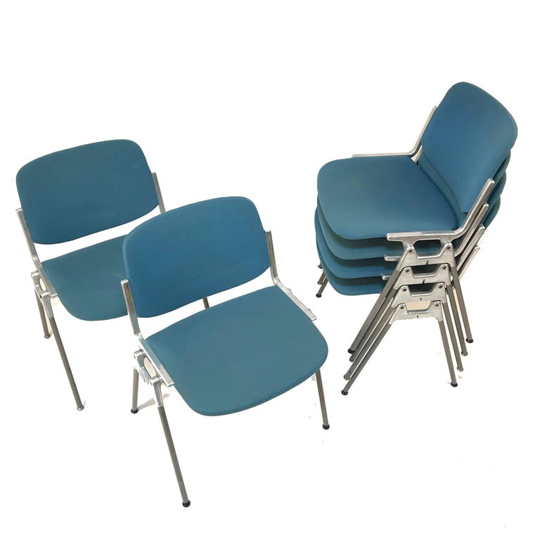 Set of Six Castelli DSC 106 Stacking Chairs by Giancarlo Piretti ...