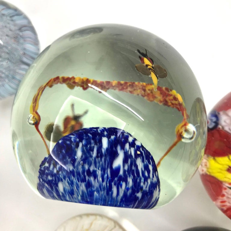 13 Paperweight Millefiori Collection in Italian Murano Glass Midcentury ...