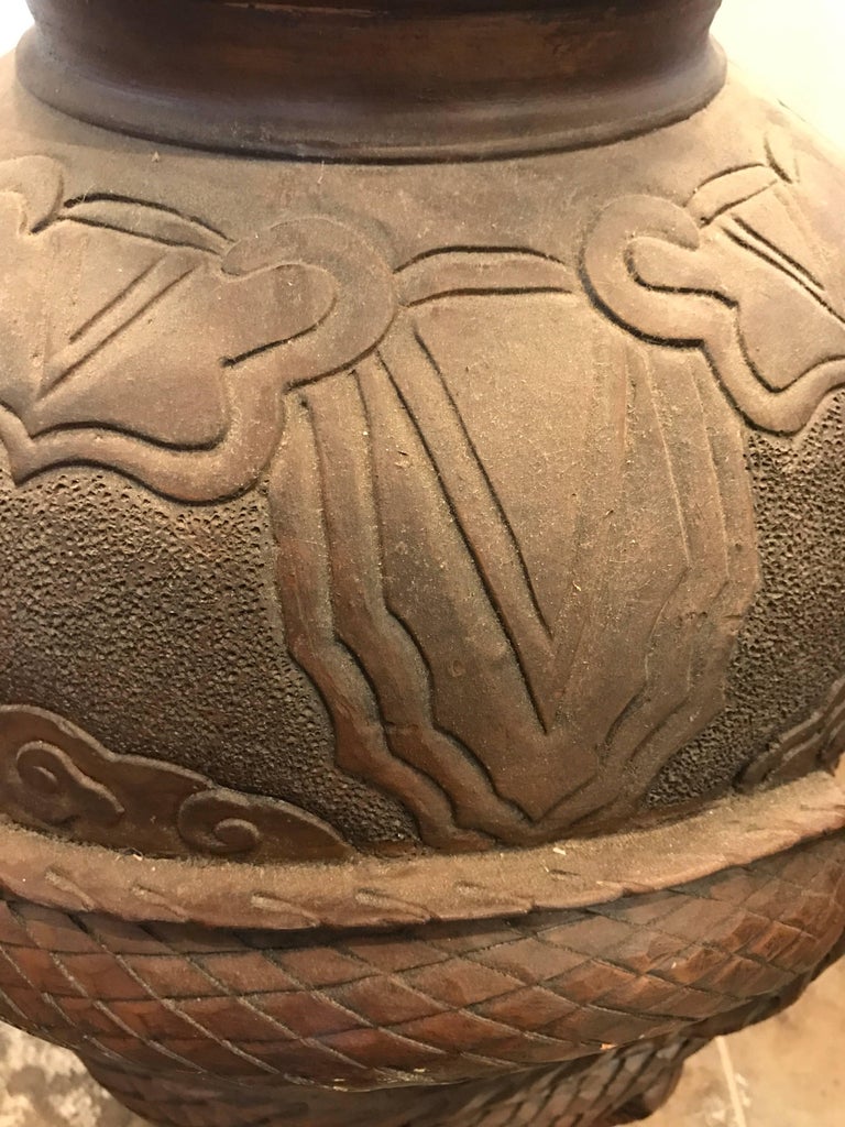 Chinese Terracotta Dragon Floor Vase For Sale at 1stDibs