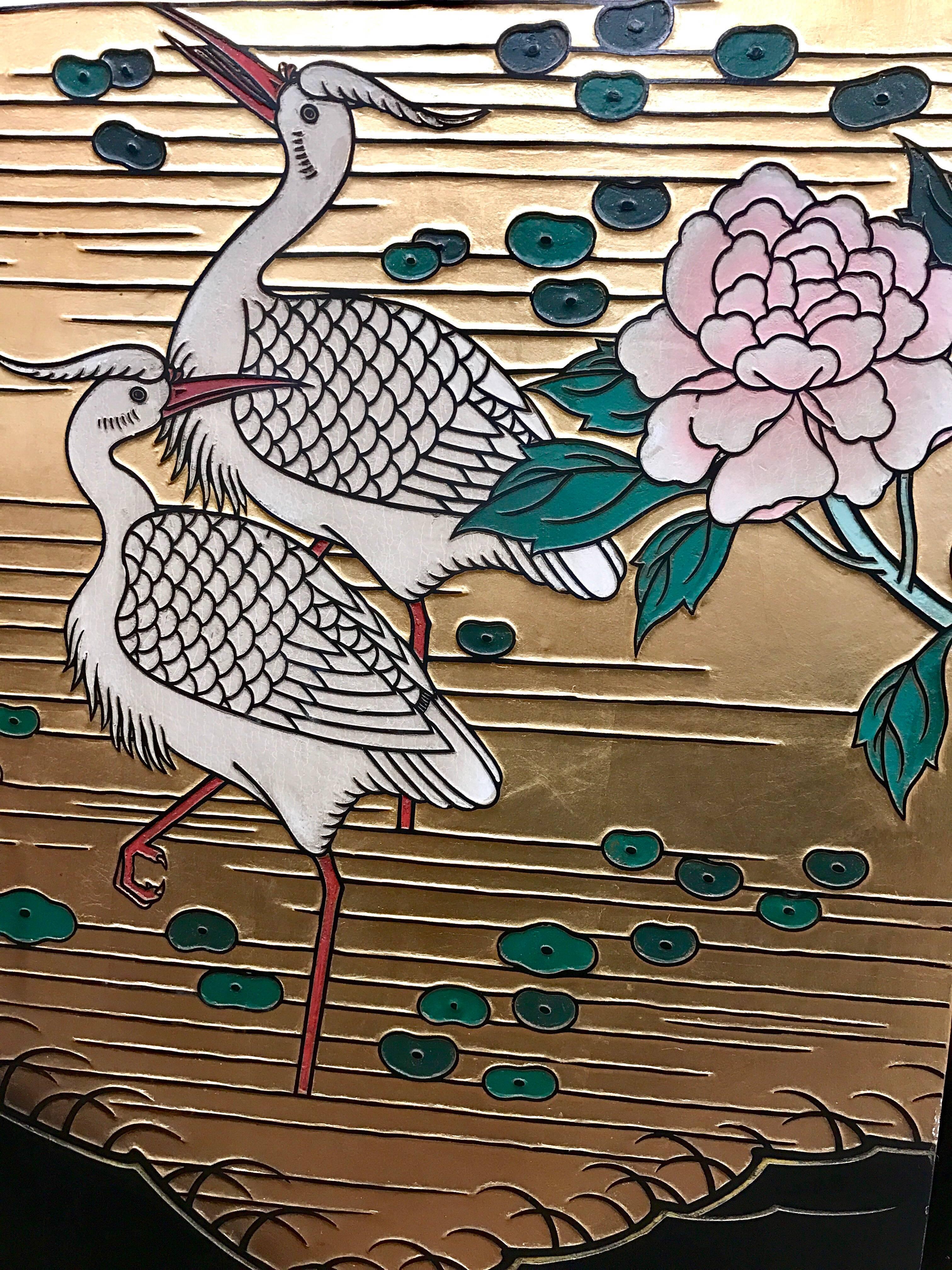 Chinese Gold Leaf Room Divider Folding Screen For Sale at 1stDibs ...