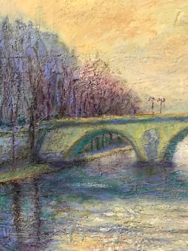 Jeffrey Leitz Signed Painting Le Pont Royal Paris Oil on Belgian Linen ...
