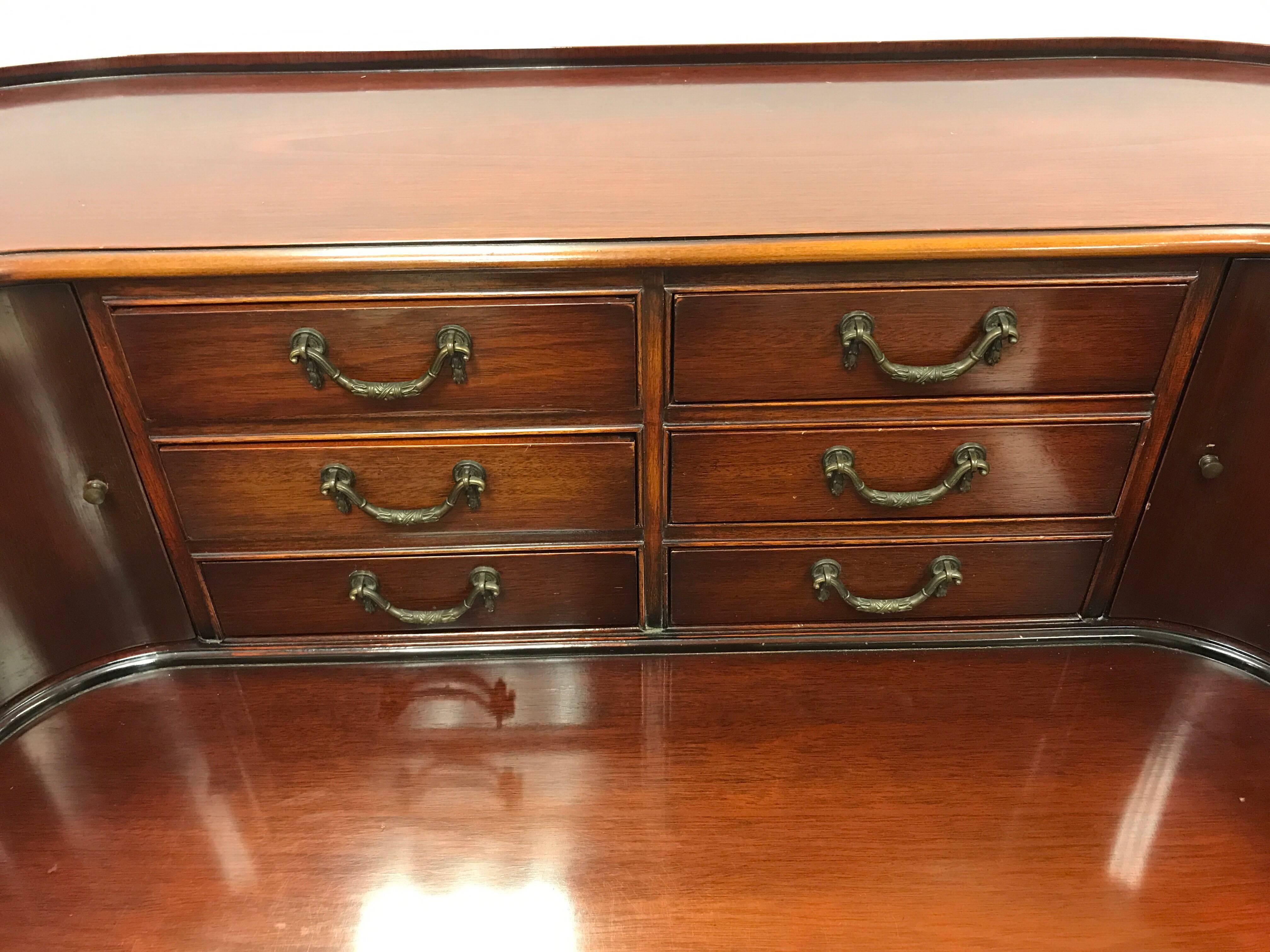 Sheraton Style Mahogany Carlton Desk at 1stDibs