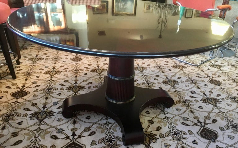 Baker Furniture Thomas Pheasant Round Pedestal Dining Room Table at ...