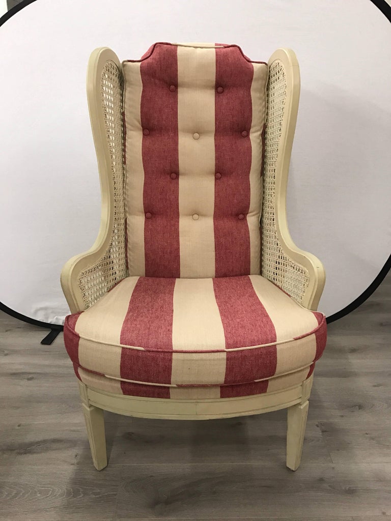 Pair of Vintage Caned Wingback Chairs For Sale at 1stDibs | vintage ...