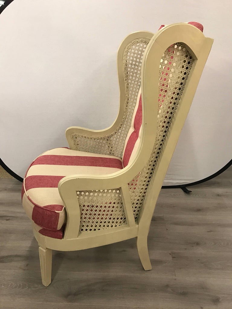 Pair of Vintage Caned Wingback Chairs For Sale at 1stDibs | vintage ...