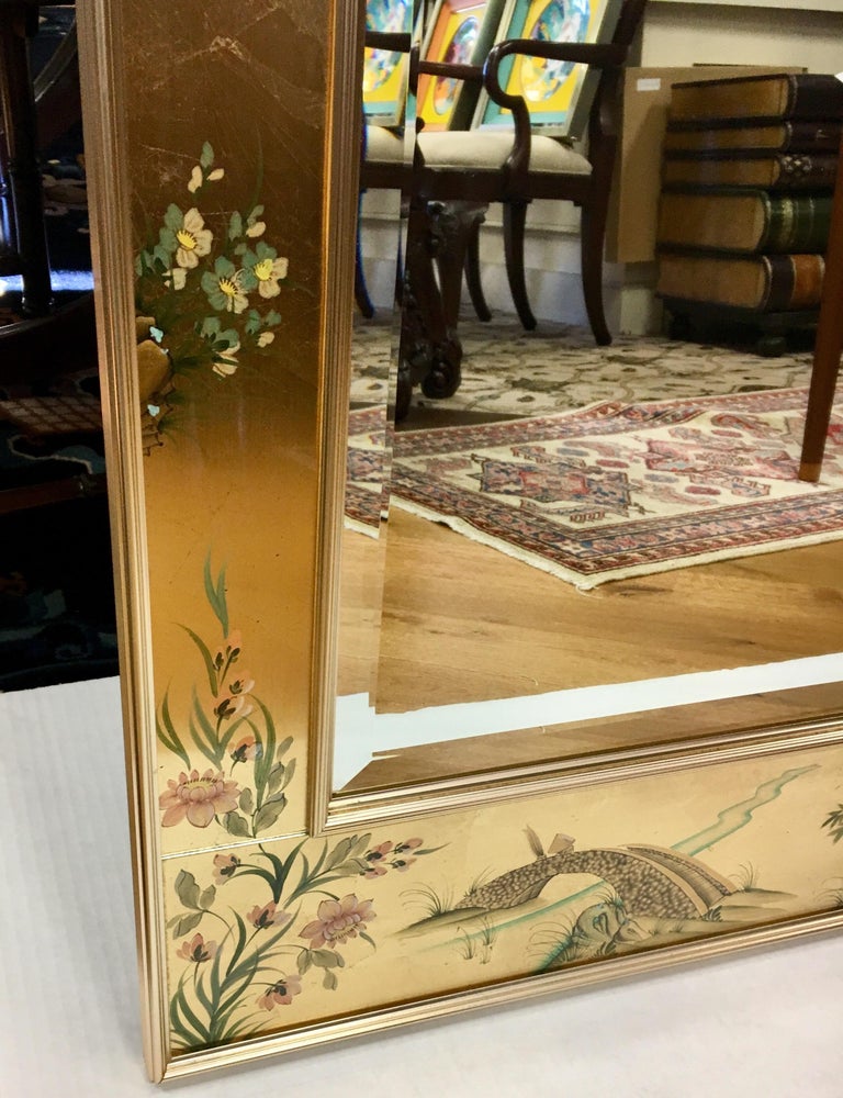 Signed LaBarge La Barge Eglomise Reverse Painted Chinoiserie Wall ...
