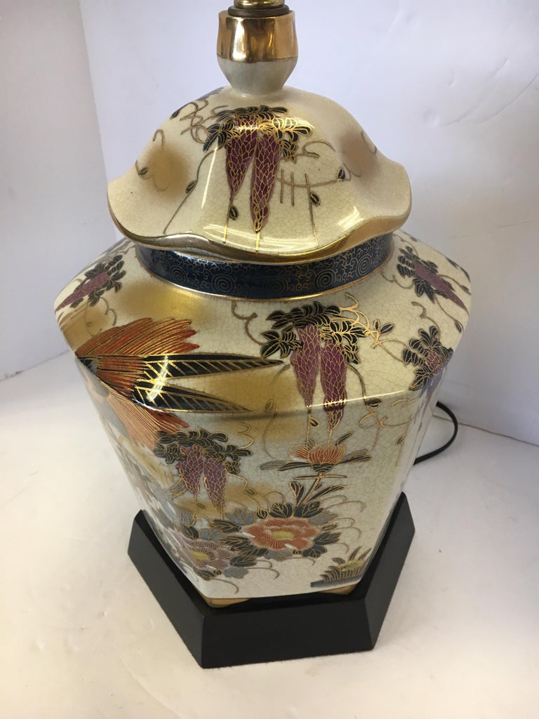 Porcelain Vintage Table Lamp Asian Inspired For Sale at 1stDibs