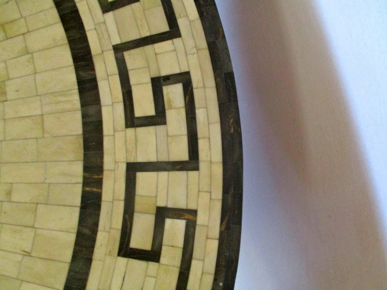 Maitland Smith Bone Inlay Round Table with Greek Key Design For Sale at ...