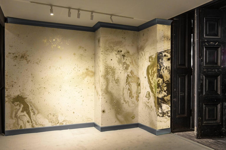 Inverted Spaces Corona Wallpaper or Wall Mural in Gold Metallic For ...