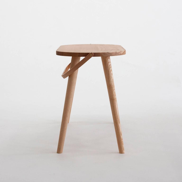 Double Bucket Stool, Wide Side Table or Seat with Bentwood Handle in ...
