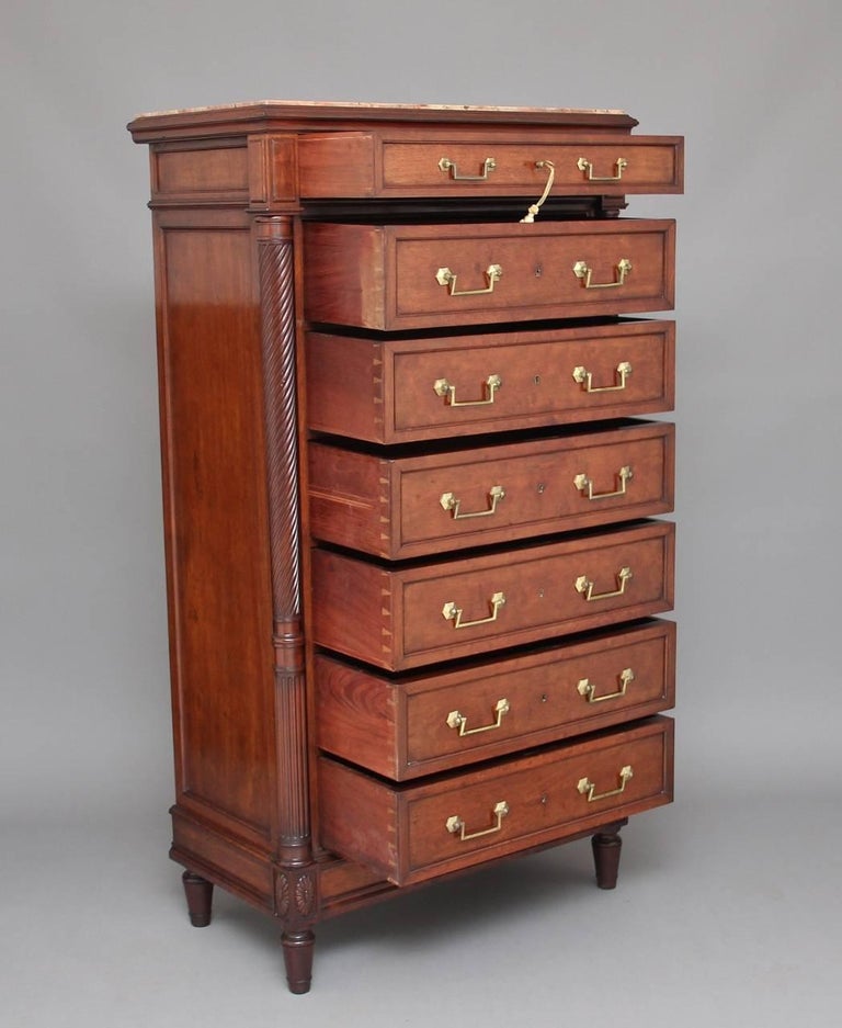 19th Century Mahogany Semainier Chest at 1stDibs