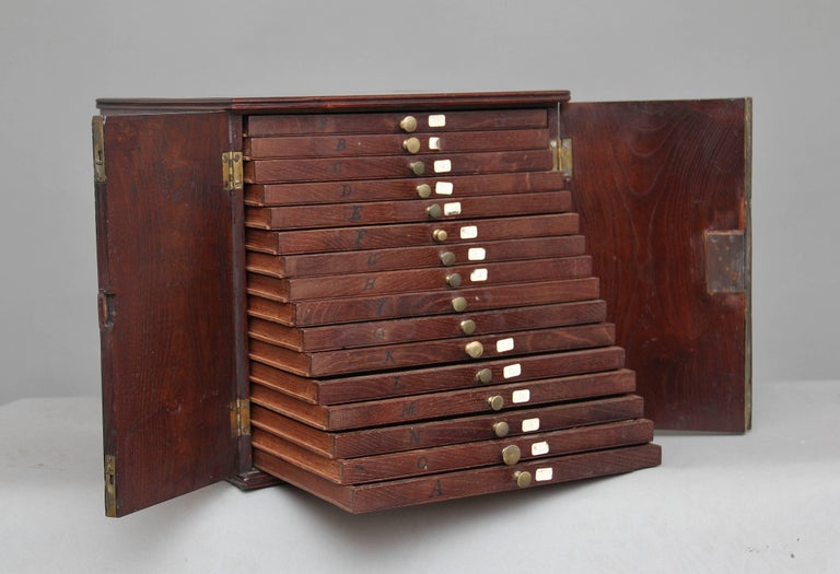 Early 19th Century Coin Collectors Cabinet at 1stDibs