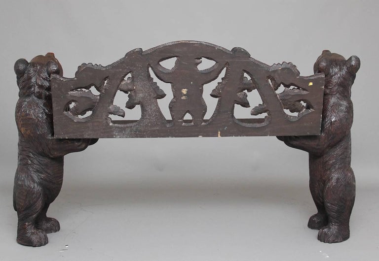 19th Century Black Forest Bear Hall Bench at 1stDibs