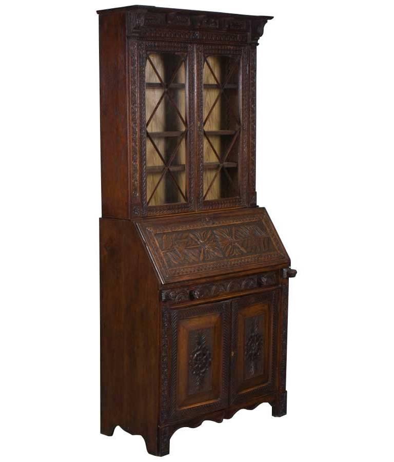 Antique Victorian Bureau Bookcase For Sale at 1stDibs