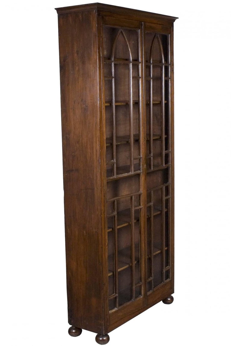 Victorian Mahogany Bookcase with Gothic Arches at 1stDibs