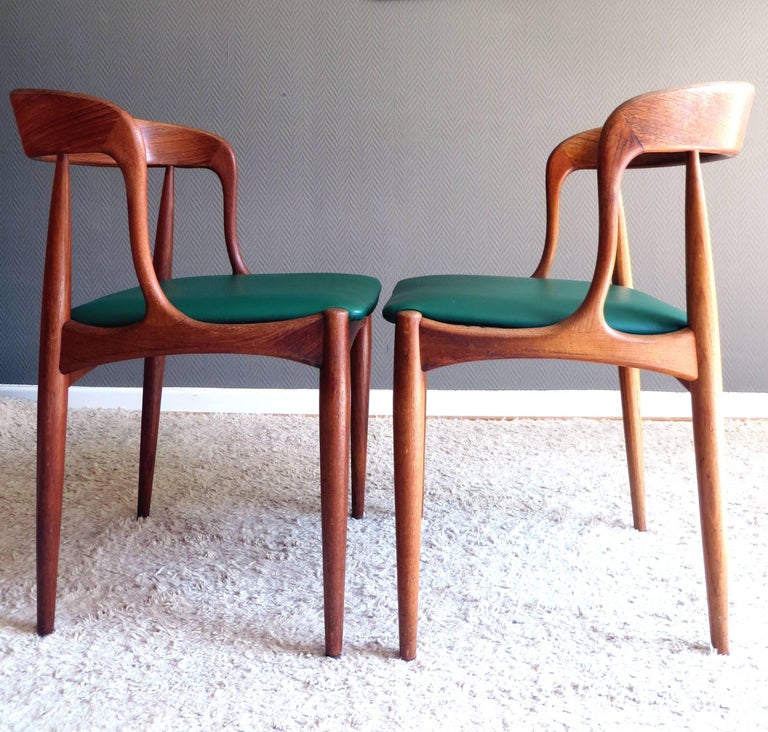 Uldum Denmark Model 16 by Johannes Andersen Dining Teak Chairs ,Set of ...
