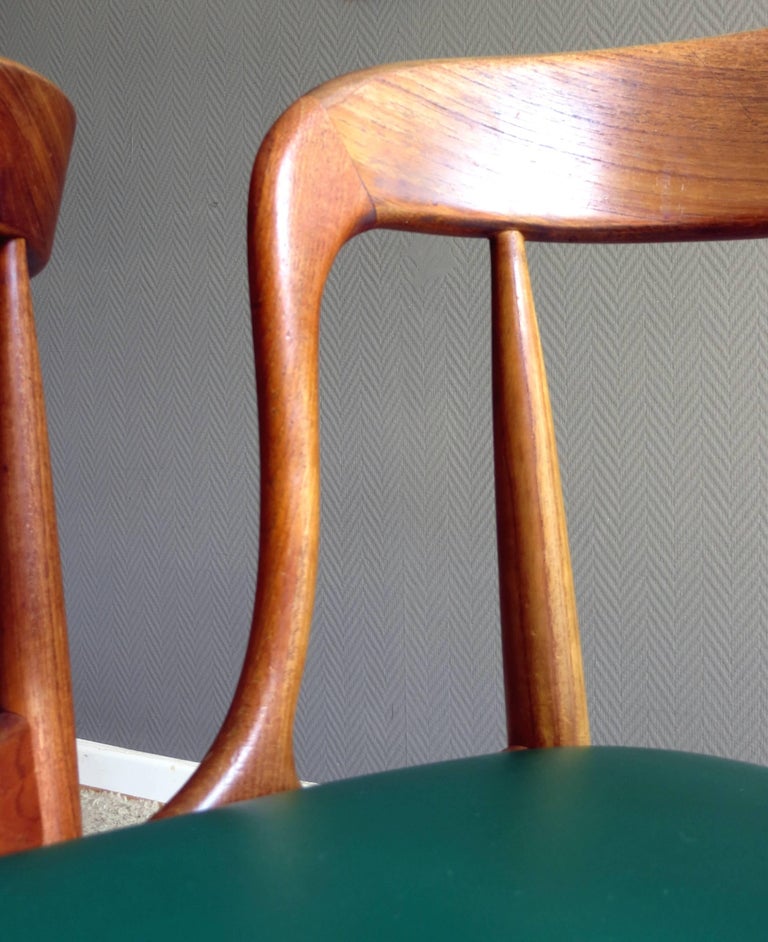 Uldum Denmark Model 16 by Johannes Andersen Dining Teak Chairs ,Set of ...