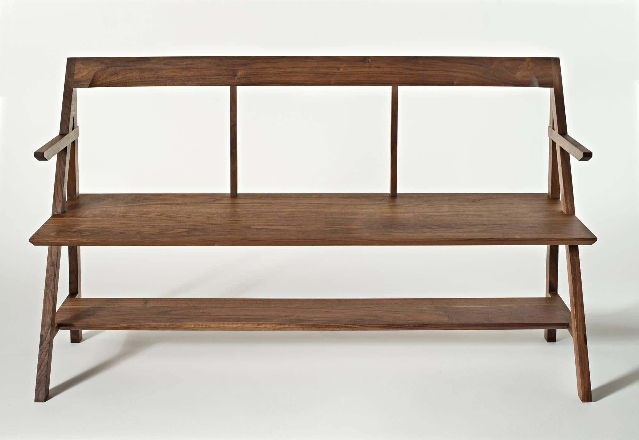 Cantilever Series Arm Bench by Phaedo, Natural Black Walnut For Sale at ...
