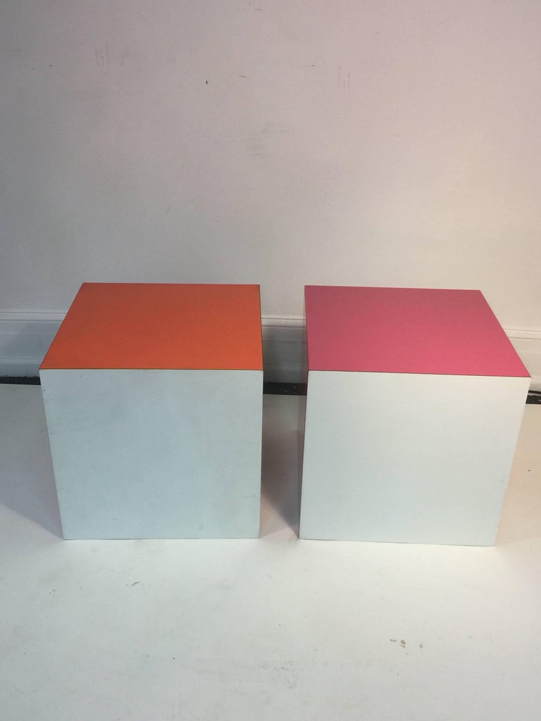 Mod Verner Panton Style Cube Side Tables/Stools For Sale at 1stDibs