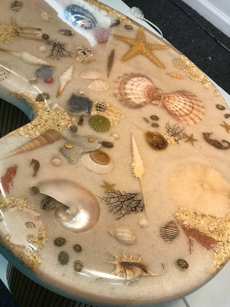 Unique Artist Made Biomorphic Sea Creature Resin Top Coffee Table For ...