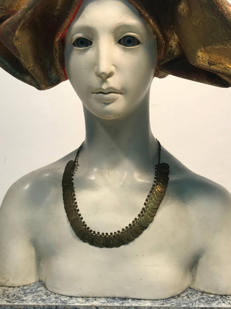 Female Bust Art Nouveau Style by Benvenvyl For Sale at 1stDibs