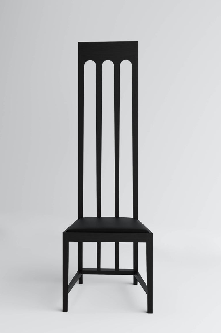 Tall Black Arch Chair ‘Lacquered Wood’ by Dmitry Samygin For Sale at ...