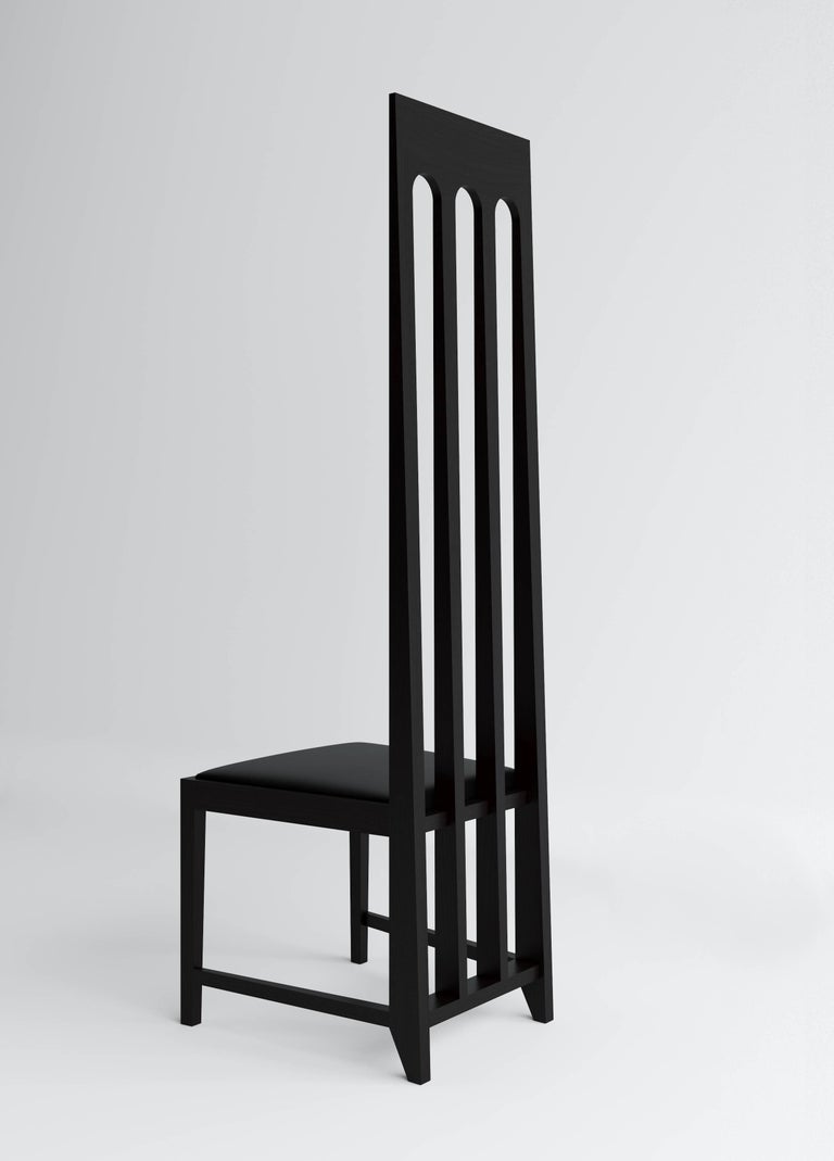 Tall Black Arch Chair ‘Lacquered Wood’ by Dmitry Samygin For Sale at ...