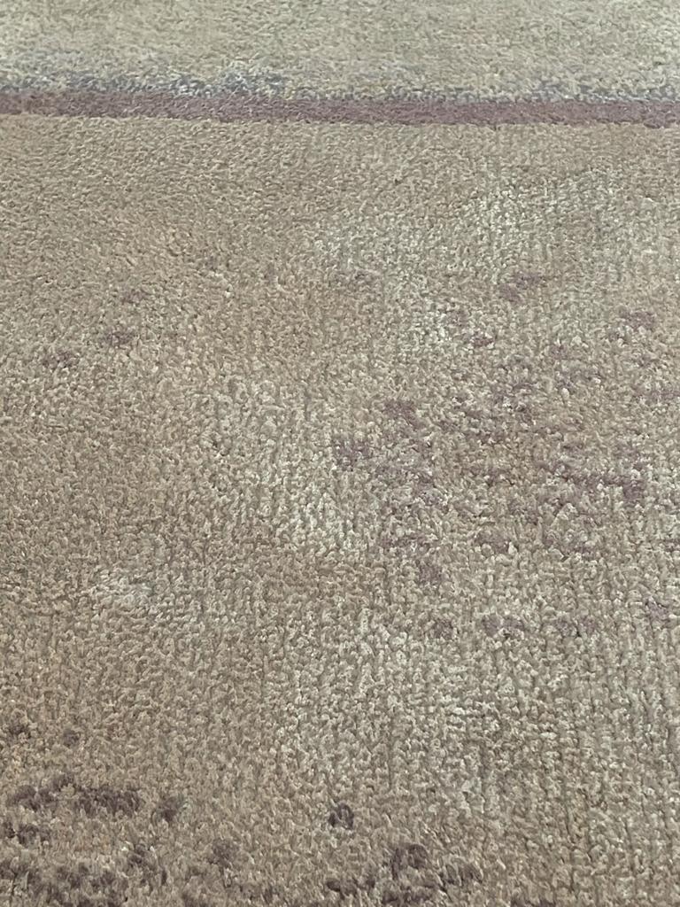 Modern Color Block Abstract Pink Purple Blue Hand Knotted Wool and Silk ...