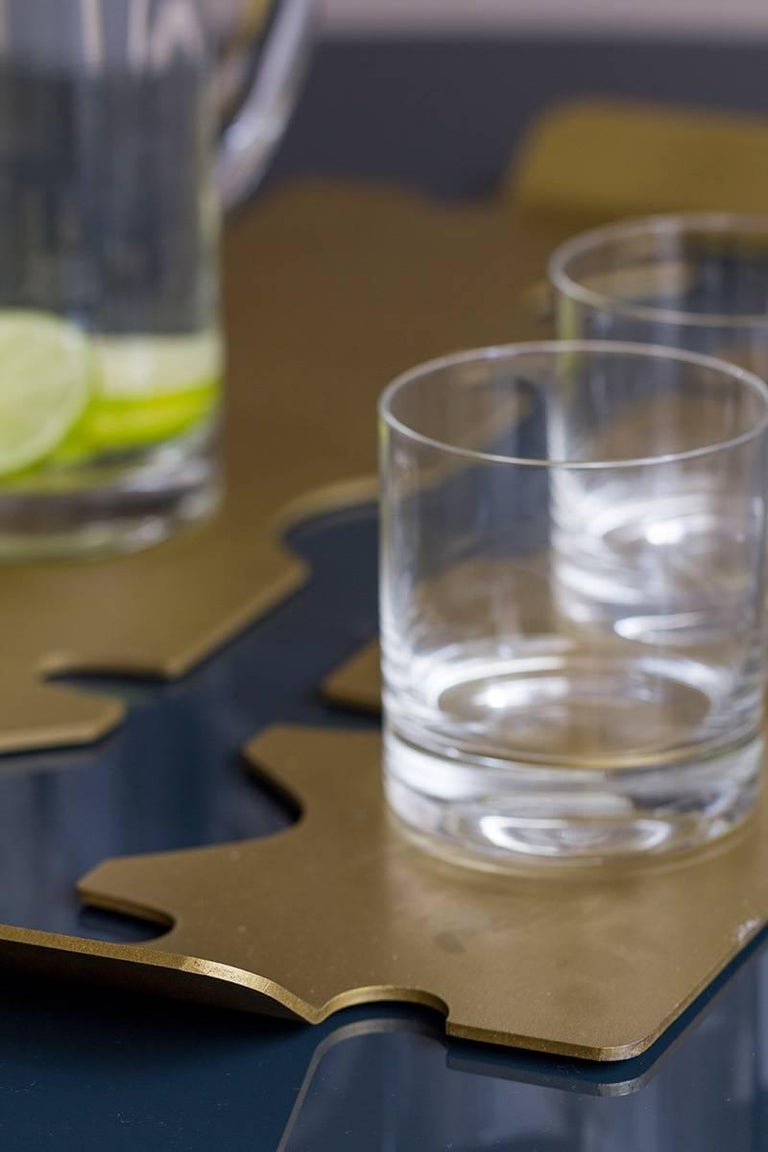 Edged Tray Rusty-Colored Plating, Minimalist Modern For Sale at 1stDibs