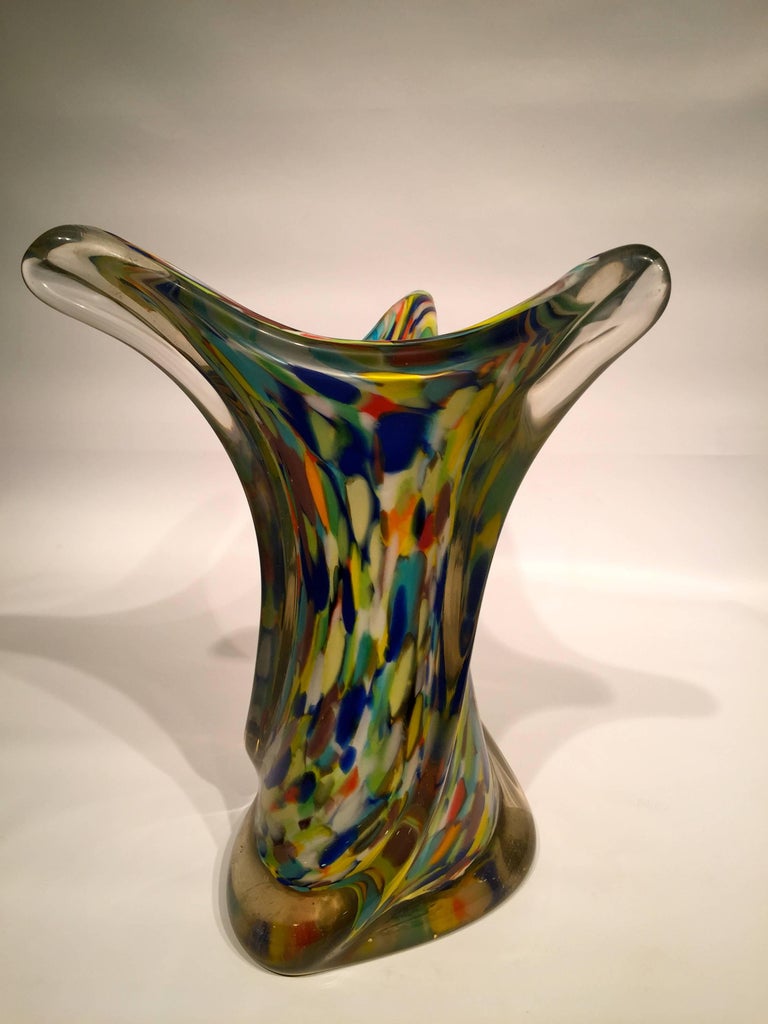 ITAMO PUSTETTO Artistic Blown Murano Glass Vase, circa 1950 at 1stDibs