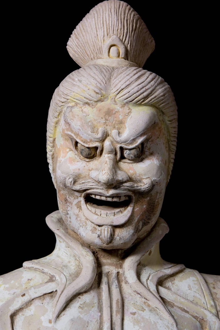 Tang Dynasty Imposing Terracota Lokapala Standing in Menacing Pose - TL ...