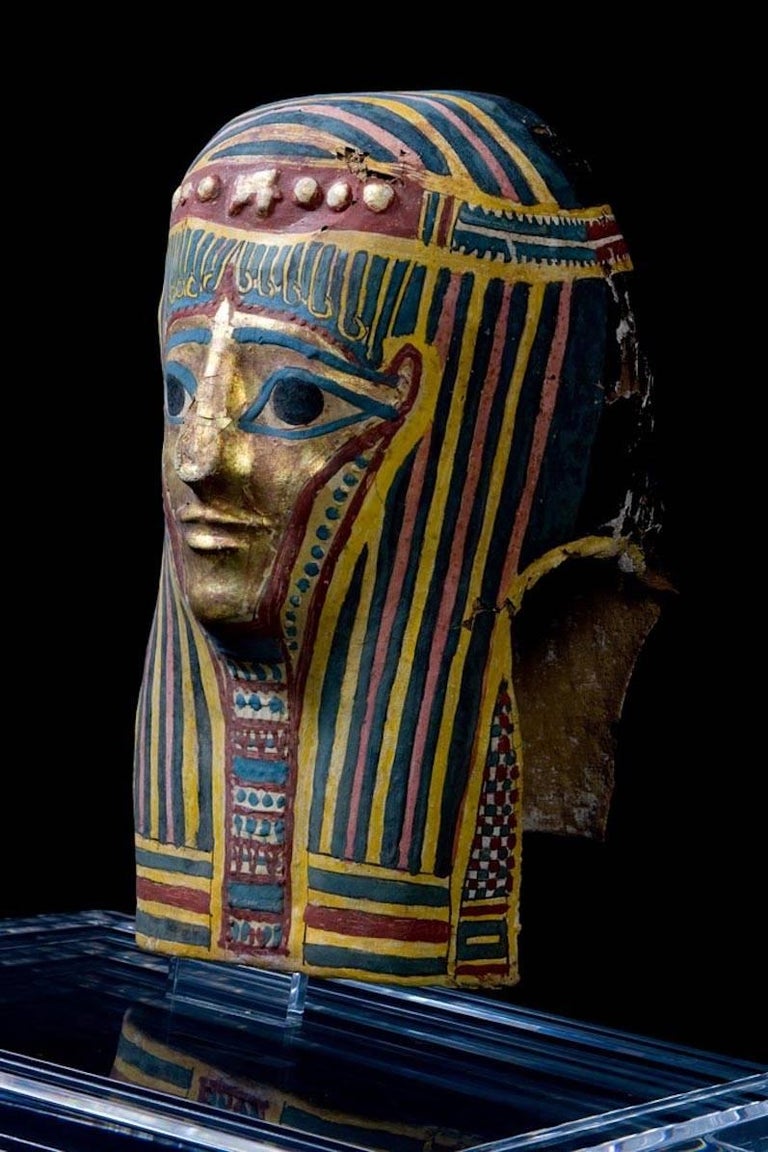 Original Ptolemaic Egyptian Cartonnage Mask For Sale at 1stDibs