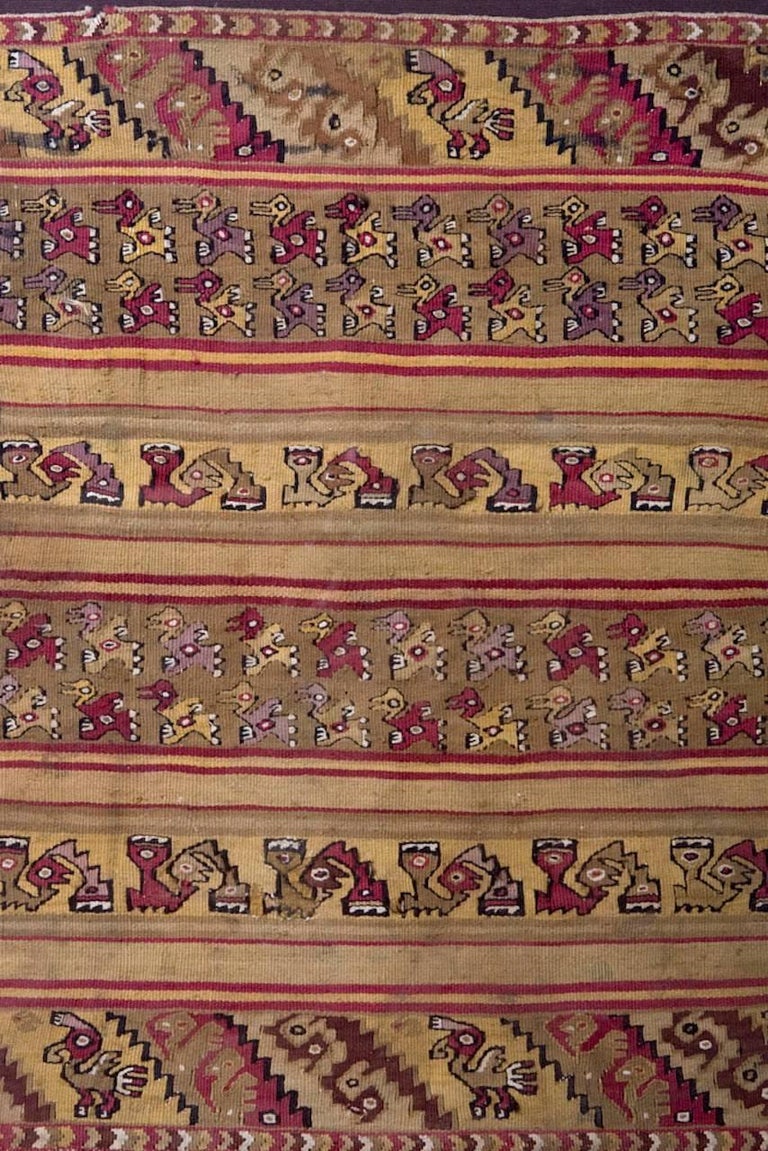 Pre-Columbian Chimu Multicolor Banner with Geometric Designs For Sale ...