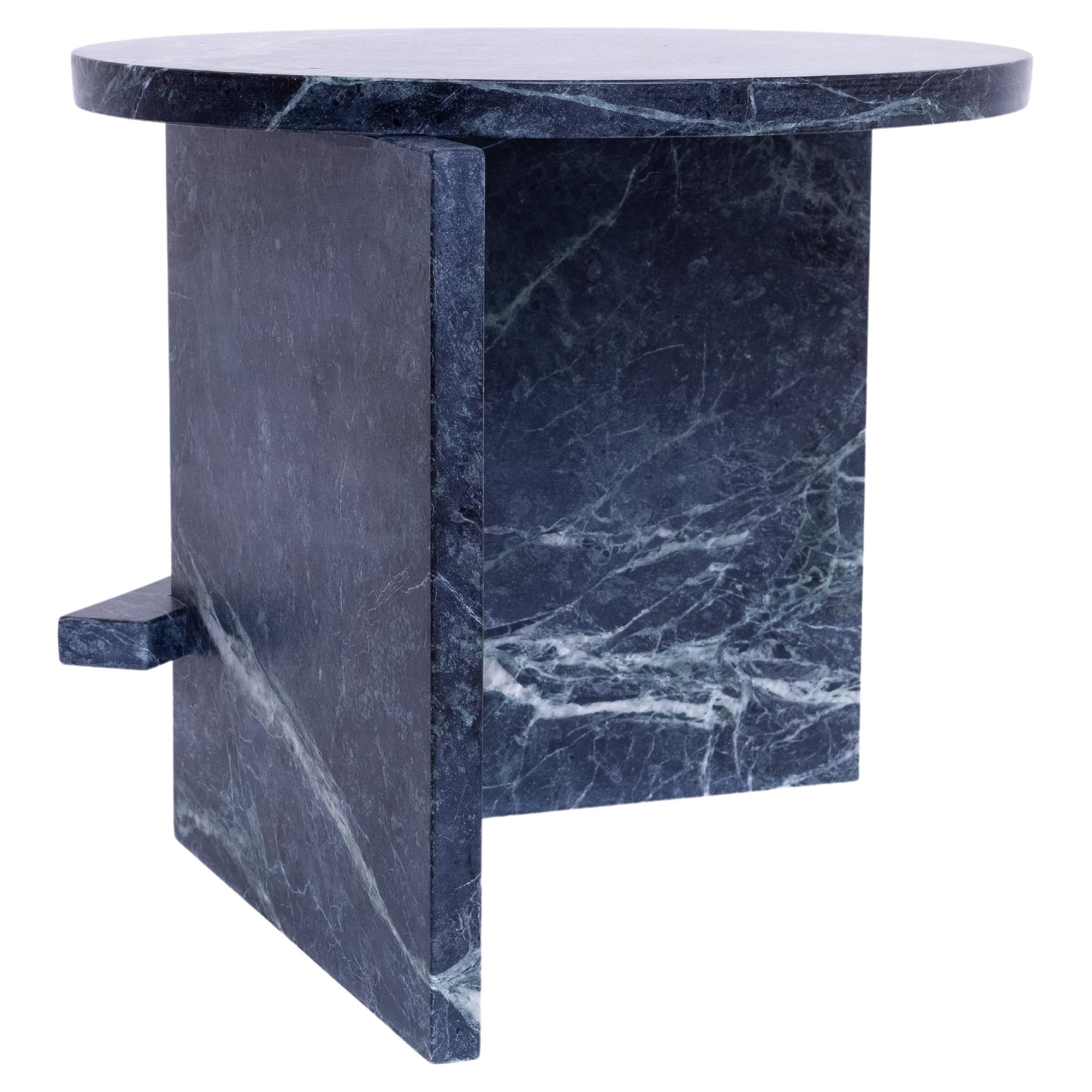 Contemporary Minimal Round Coffee Side Table in Travertine Stone ...