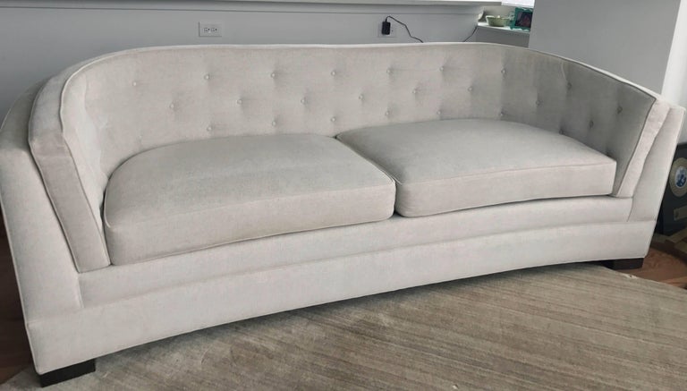Bespoke Curved Low Profile Sofa with Tufted Back For Sale at 1stDibs