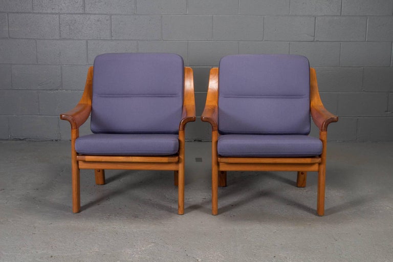Pair of Armchairs with Finger Joint Arms by PJ Danmark For Sale at 1stDibs