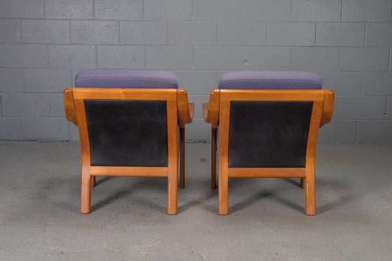 Pair of Armchairs with Finger Joint Arms by PJ Danmark For Sale at 1stDibs