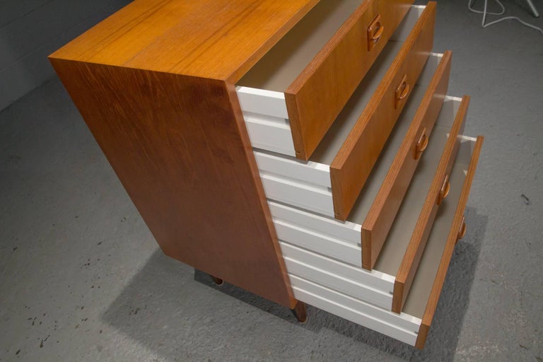 Small Danish Modern Teak Chest of Drawers at 1stDibs