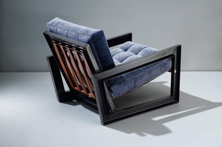 PS1 Club Chair in Steel, Velvet, Brass, Walnut, and Leather 2016 by ...