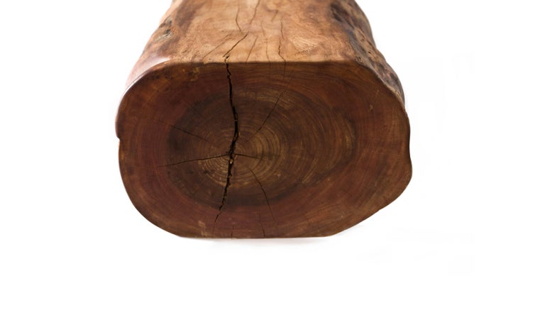 21st Century Almendro Wood Black Steel Coffee Table or Seat by Herbeh ...