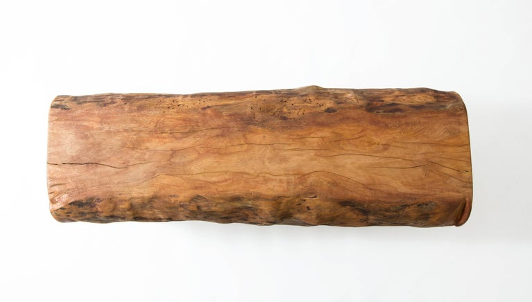 21st Century Almendro Wood Black Steel Coffee Table or Seat by Herbeh ...