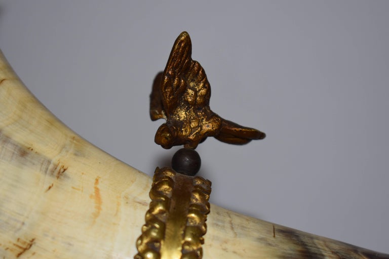 Antique Cornucopia Buffalo Horns Mounted with Gilt Bronze Putti For ...