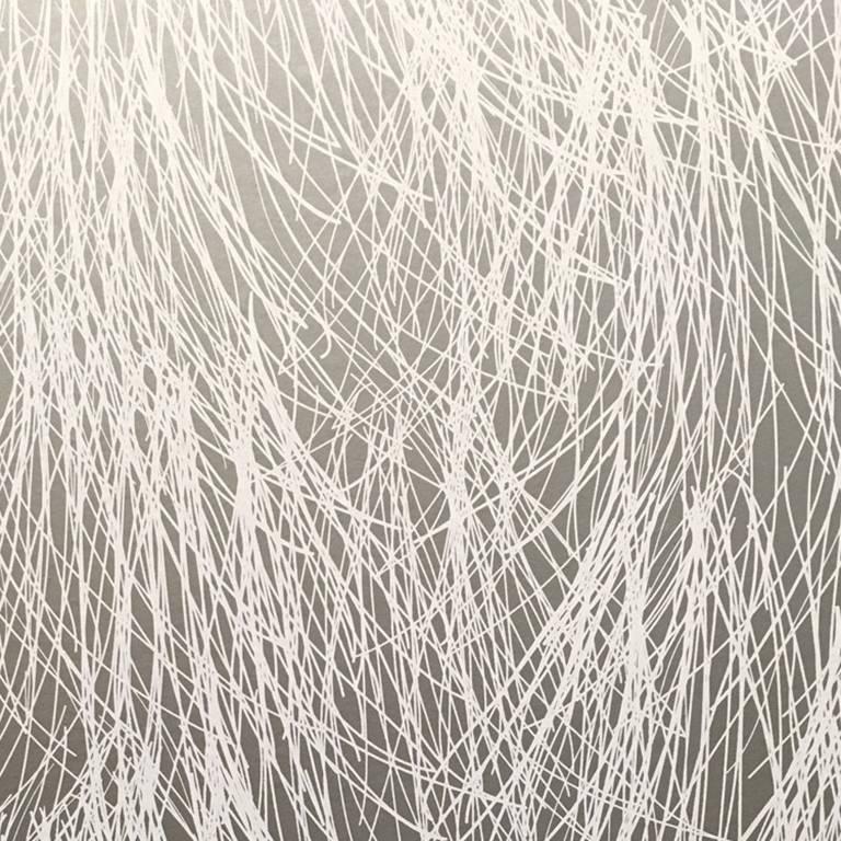 Hand-Screened Shag Wallpaper in White Thread Colorway Sample For Sale ...