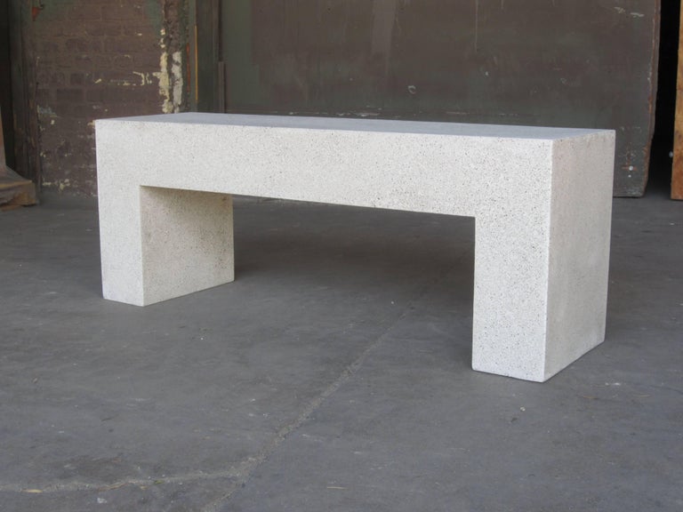 Cast Resin 'Aspen' Bench, Natural Stone Finish by Zachary A. Design For ...